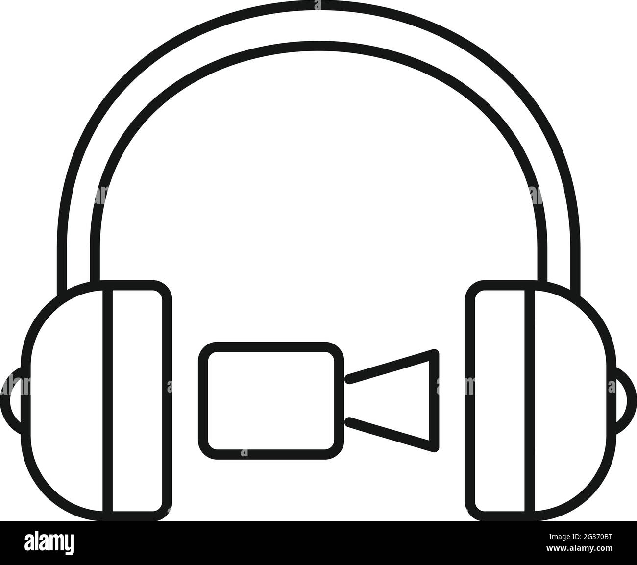 Headphones online meeting icon, outline style Stock Vector Image & Art ...