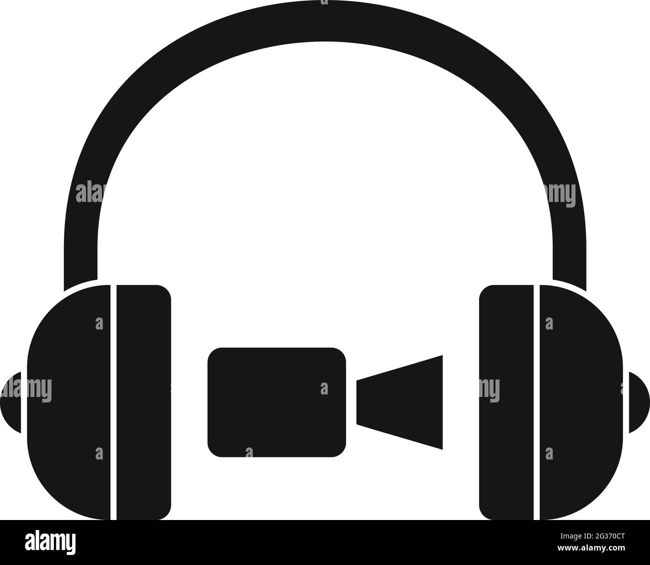 Headphones online meeting icon, simple style Stock Vector Image & Art ...