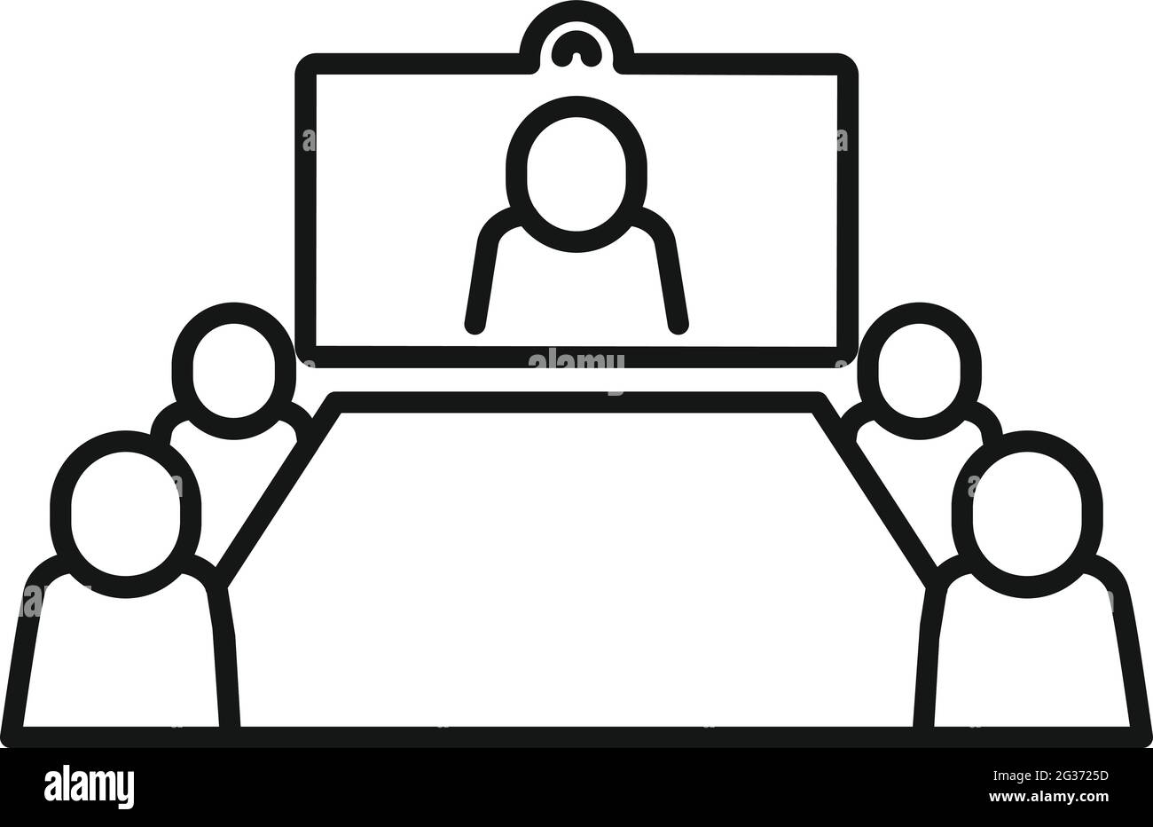 Table online meeting icon, outline style Stock Vector Image & Art - Alamy