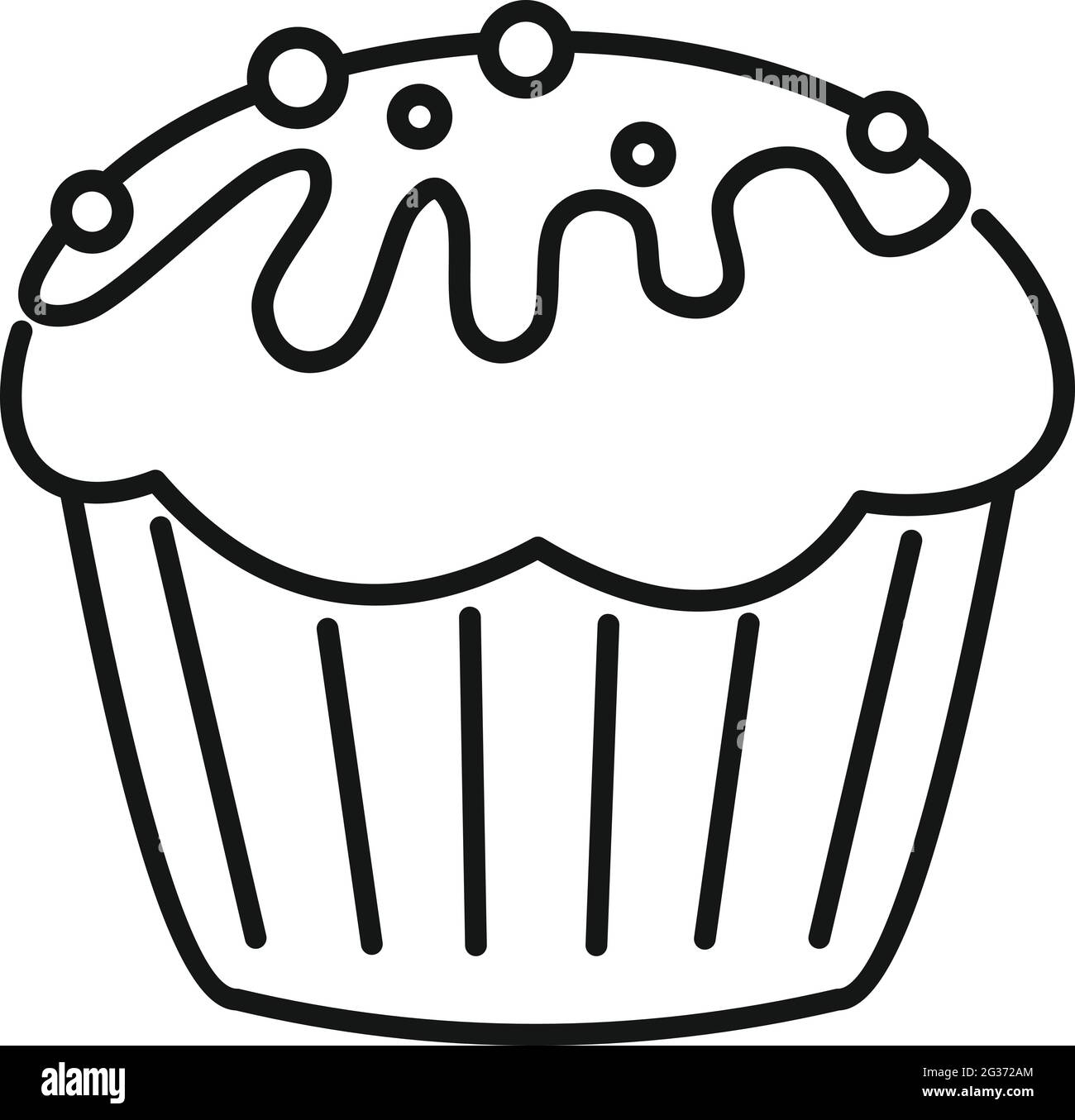 Cupcake Icon Outline Style Stock Vector Image And Art Alamy