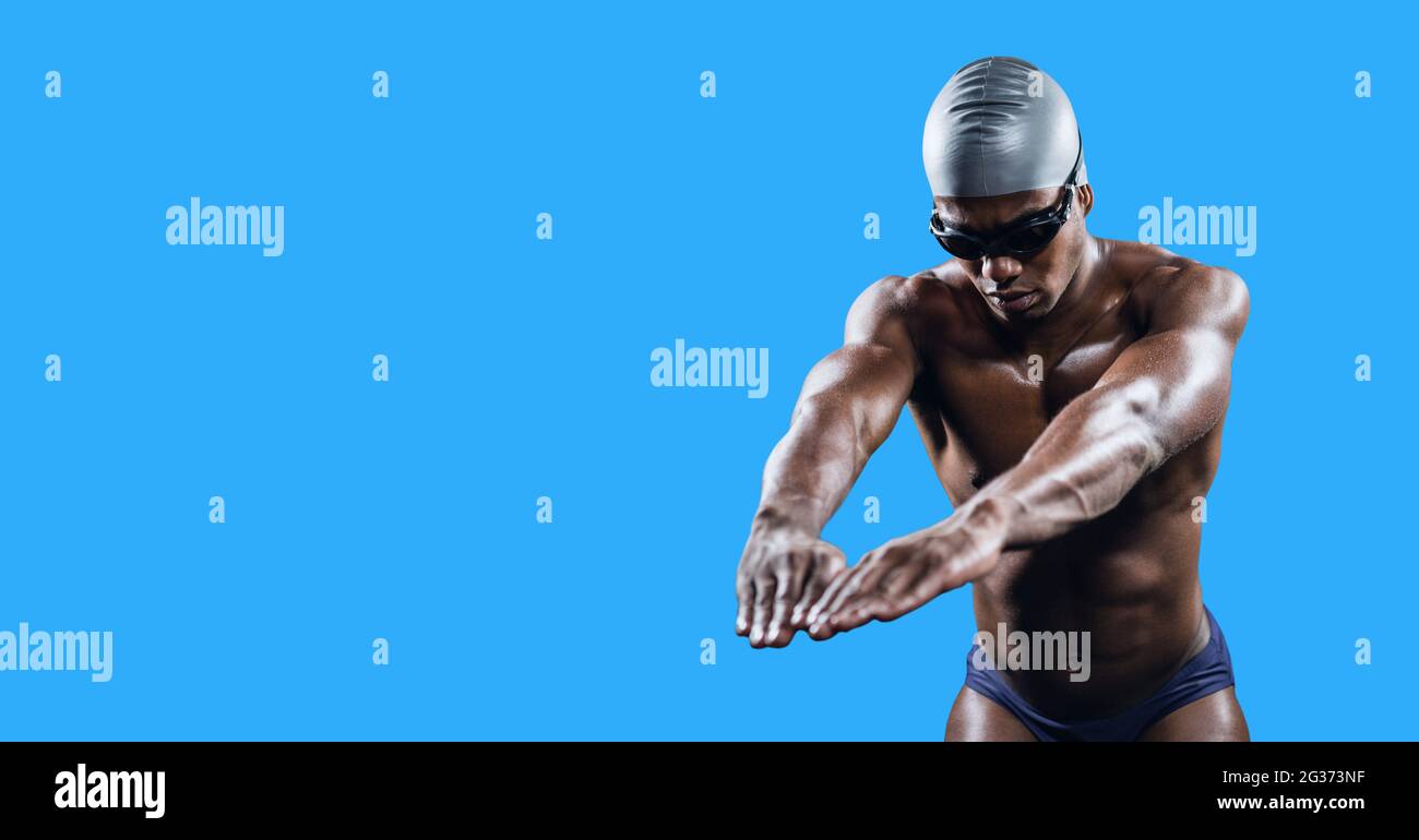 Composition male swimmer copy hi-res stock photography and images - Alamy