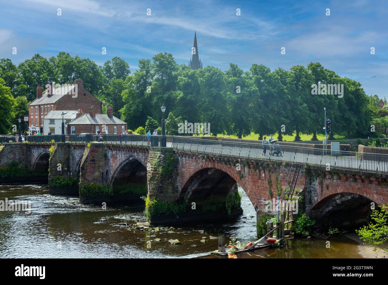 Old Dee Bridge over the River Dee in Chester, Cheshire Stock Photo - Alamy