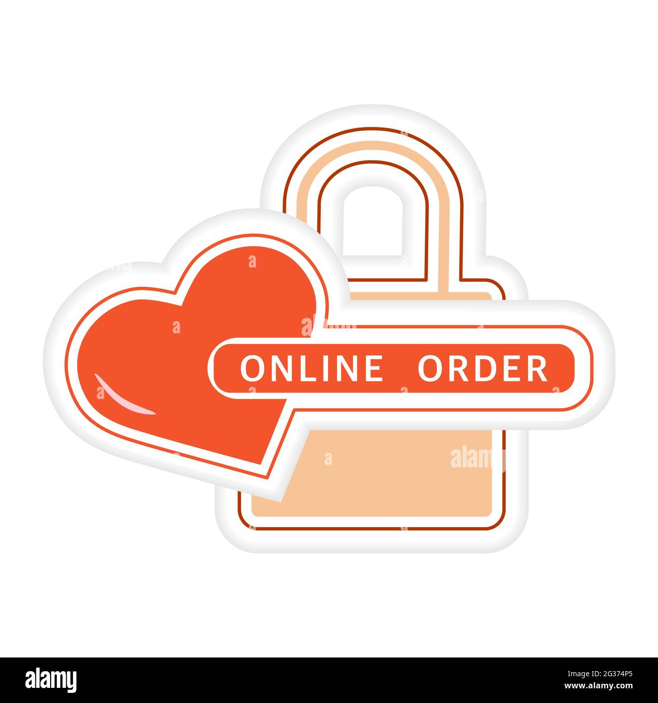 Vector illustration Sticker Online order Purchase Sale Shopping Store ...
