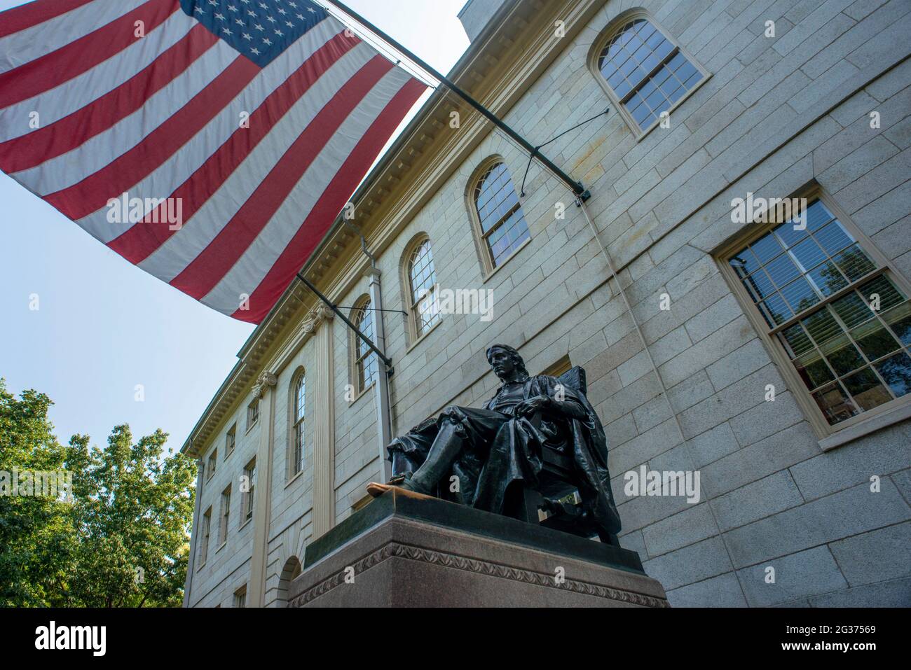 John Harvard Statue by Daniel Chester French on the campus of Harvard ...