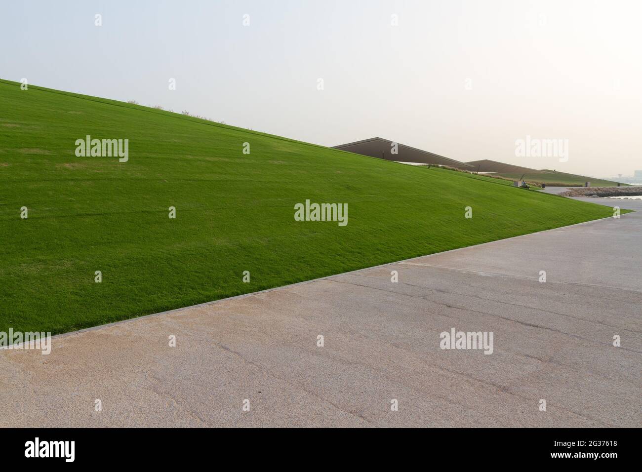 Lawn of urban public green space Stock Photo - Alamy