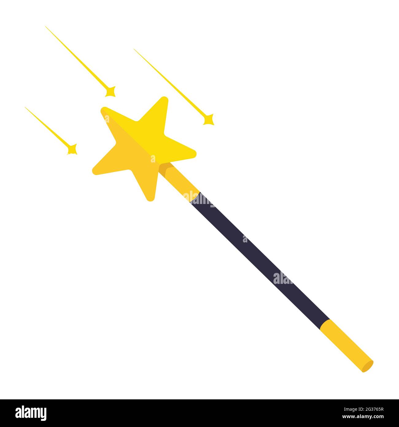 Decorative magic wand with magic trace and star shape, magic accessory ...