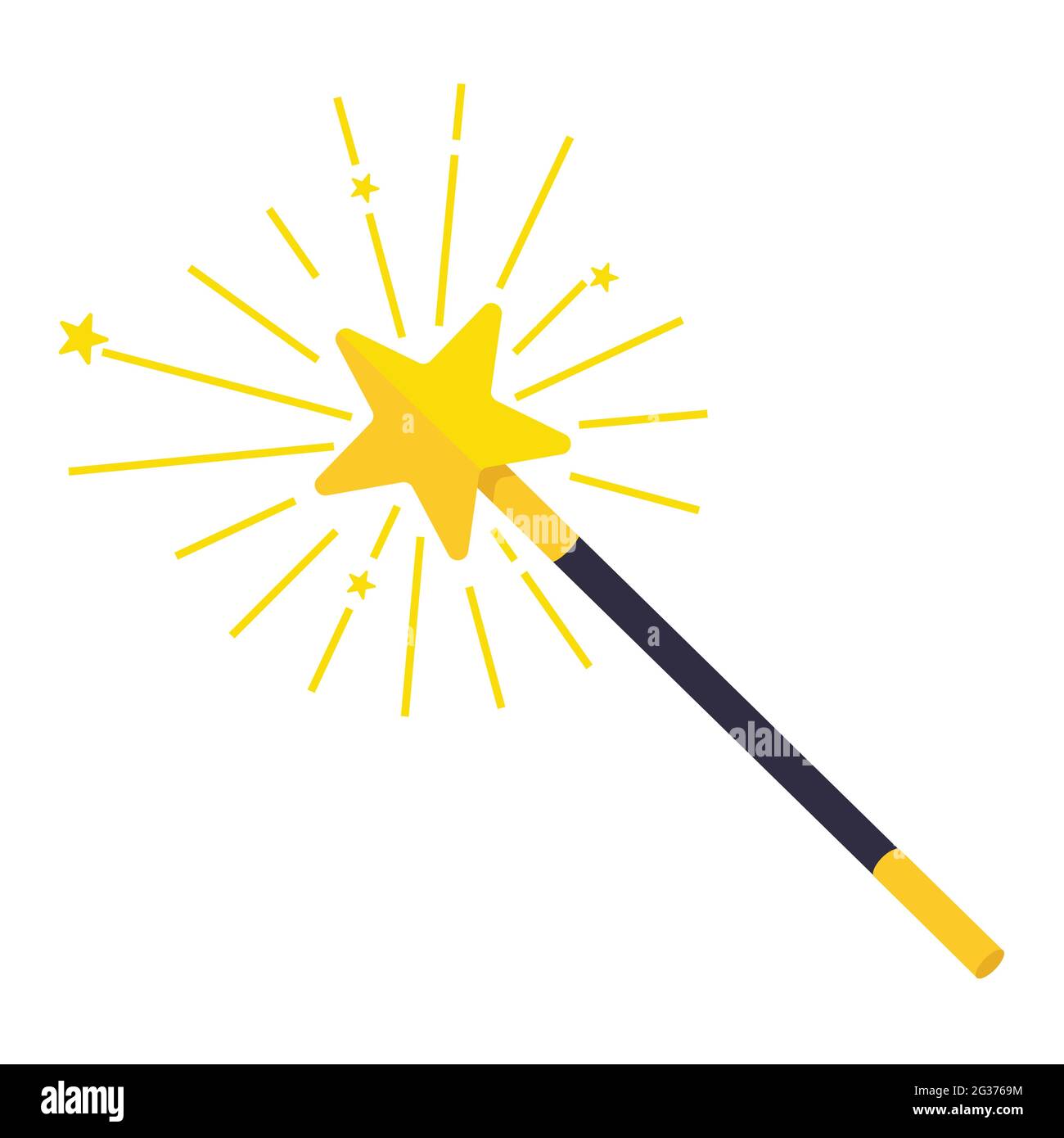 Decorative magic wand with magic trace and star shape, magic accessory ...