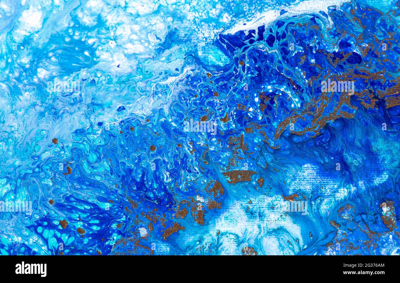 Abstract painting background in a blue color, creative work Stock Photo ...