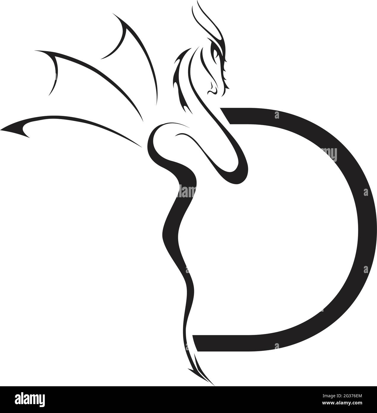 stylized dragon illustration Stock Vector Image & Art - Alamy