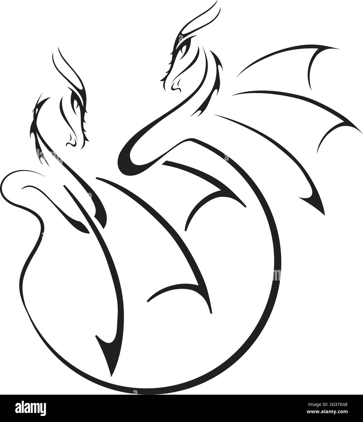 stylized dragons illustration Stock Vector Image & Art - Alamy