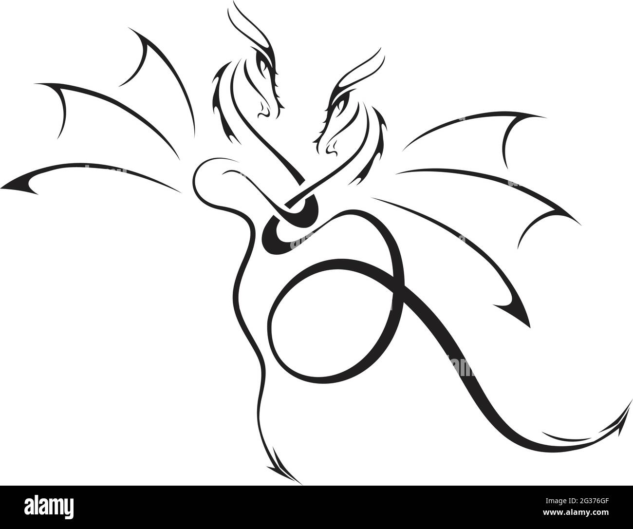 stylized dragons illustration Stock Vector Image & Art - Alamy
