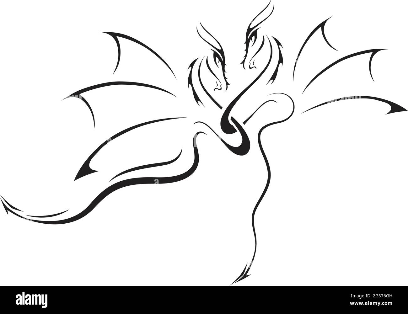 stylized dragons illustration Stock Vector Image & Art - Alamy
