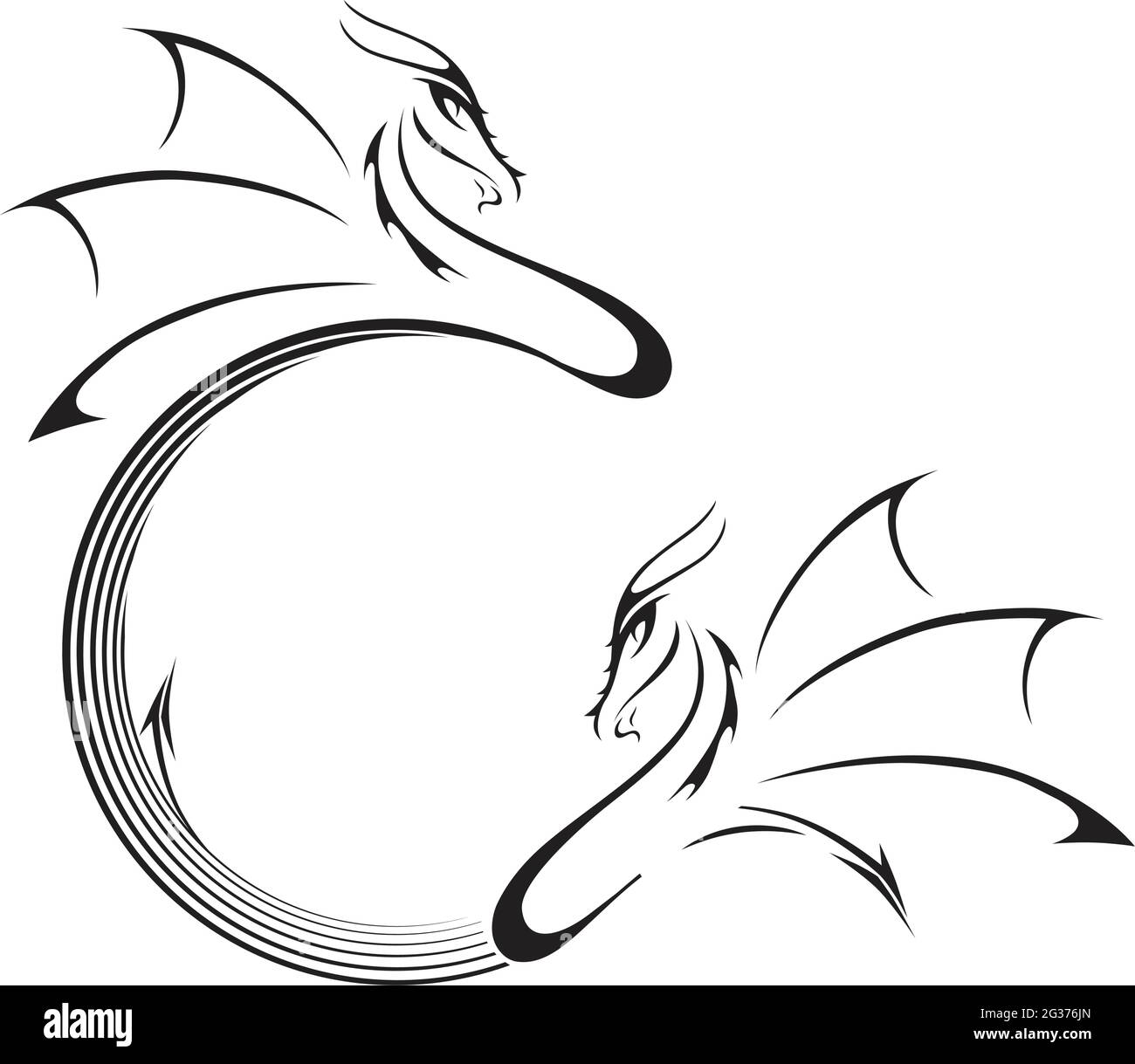 stylized dragons illustration Stock Vector Image & Art - Alamy