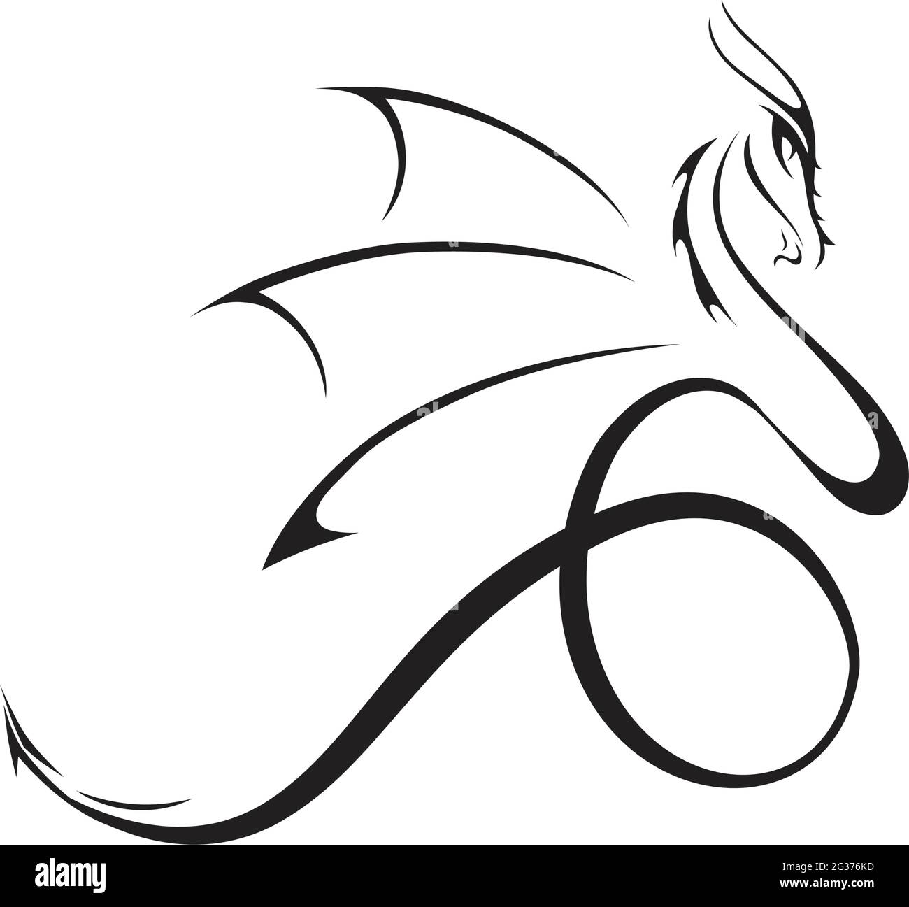 stylized dragon illustration Stock Vector Image & Art - Alamy