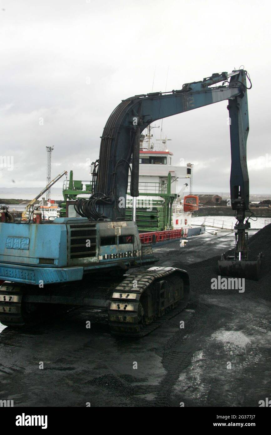 Port of Ayr Harbour, Ayr, Scotland, UK. 19 Apr 2007 Ship being loaded ...