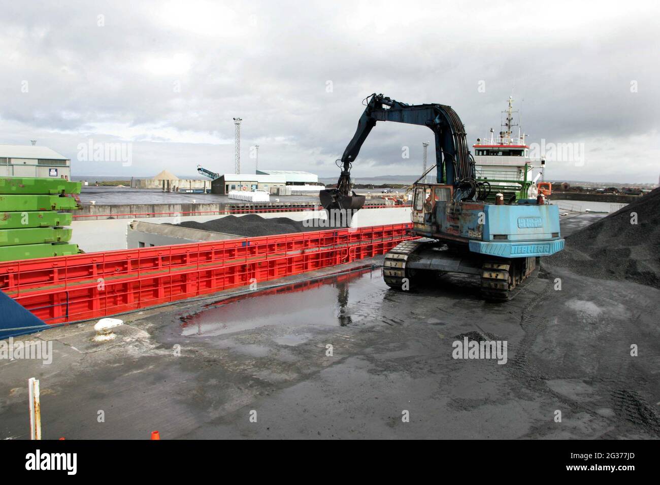 Port of Ayr Harbour, Ayr, Scotland, UK. 19 Apr 2007 Ship being loaded ...
