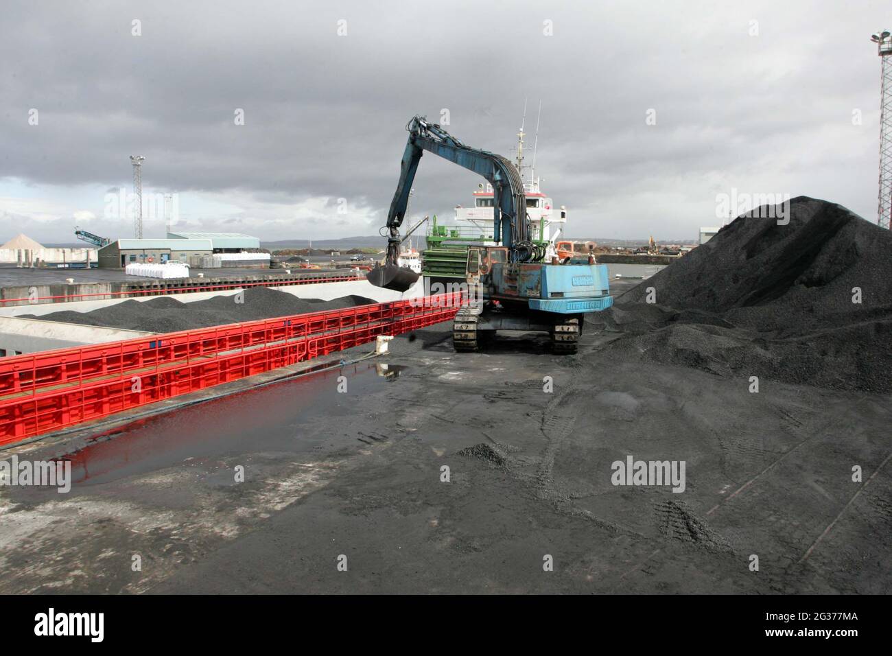 Port of Ayr Harbour, Ayr, Scotland, UK. 19 Apr 2007 Ship being loaded ...