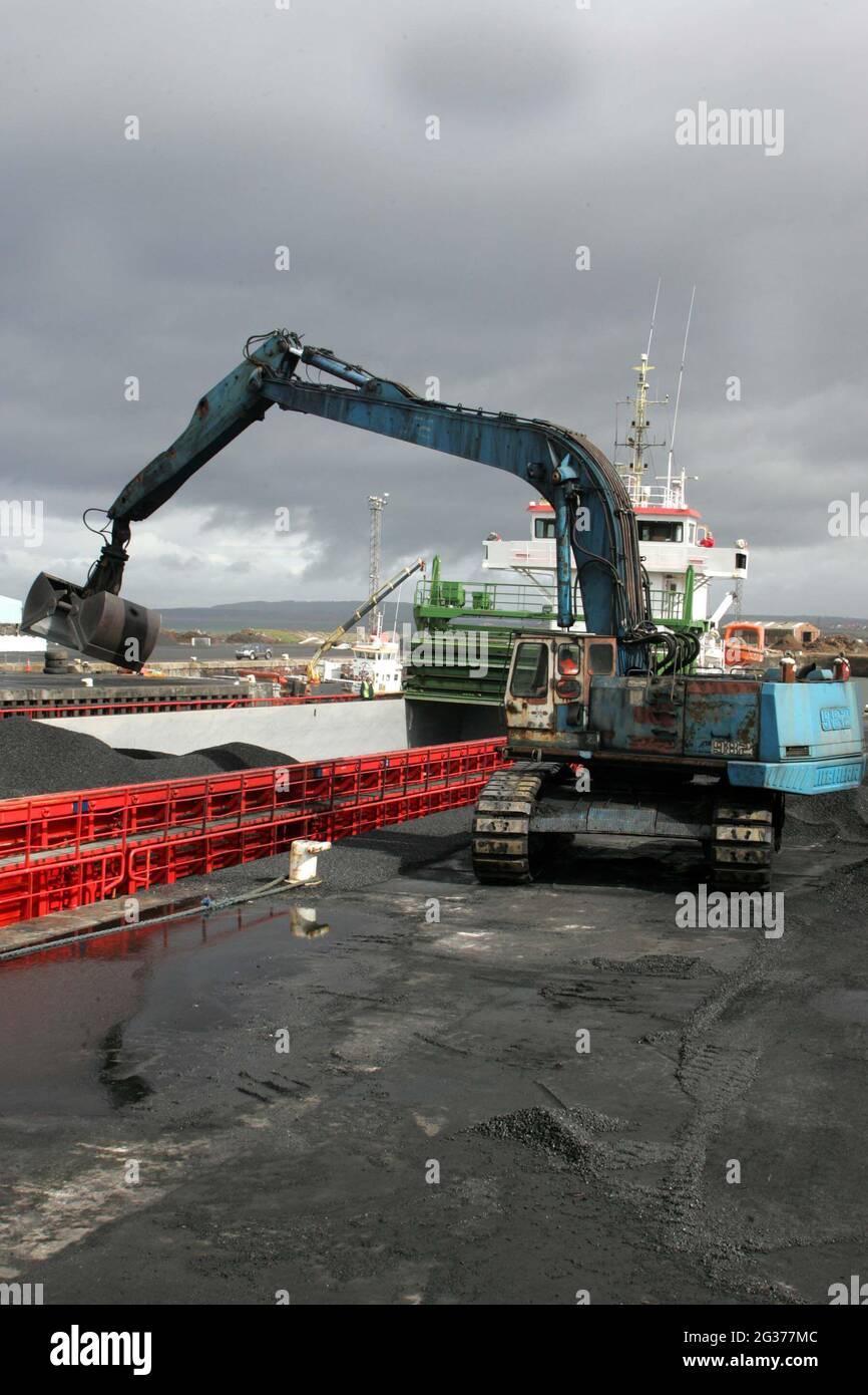 Port of Ayr Harbour, Ayr, Scotland, UK. 19 Apr 2007 Ship being loaded ...