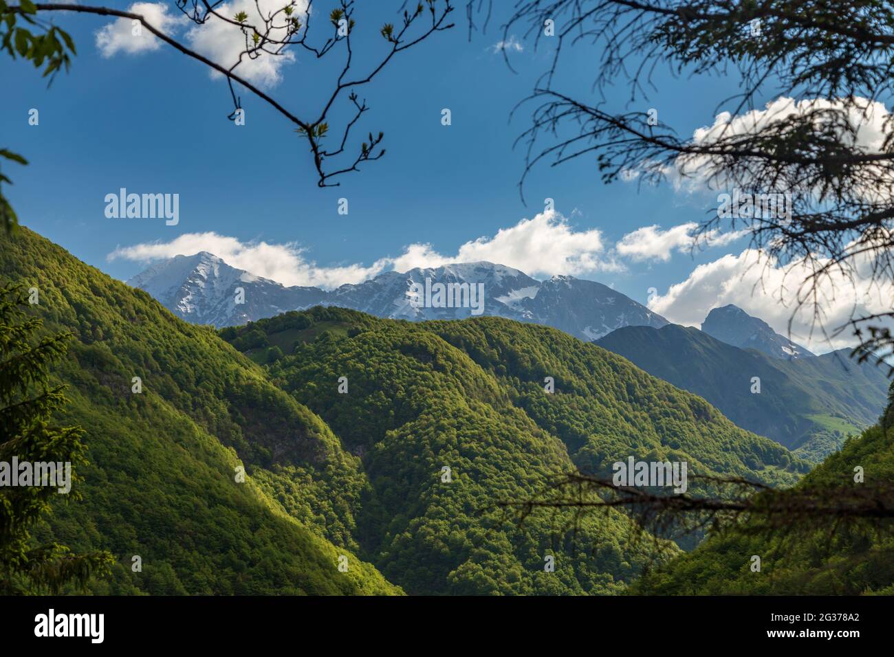 A beautiful spring day on the mountains above Val di Resia, Julian Alps ...
