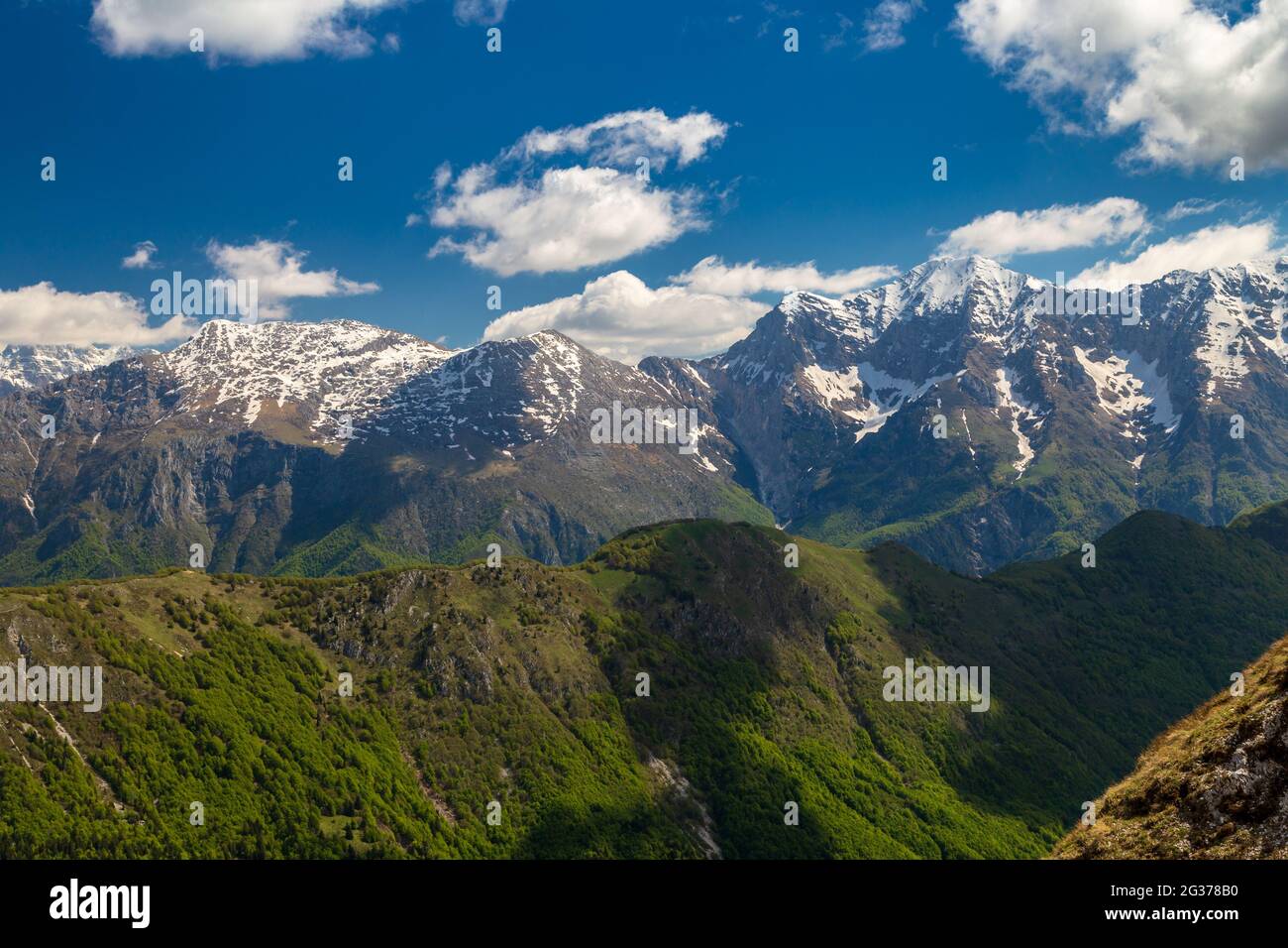 A beautiful spring day on the mountains above Val di Resia, Julian Alps ...