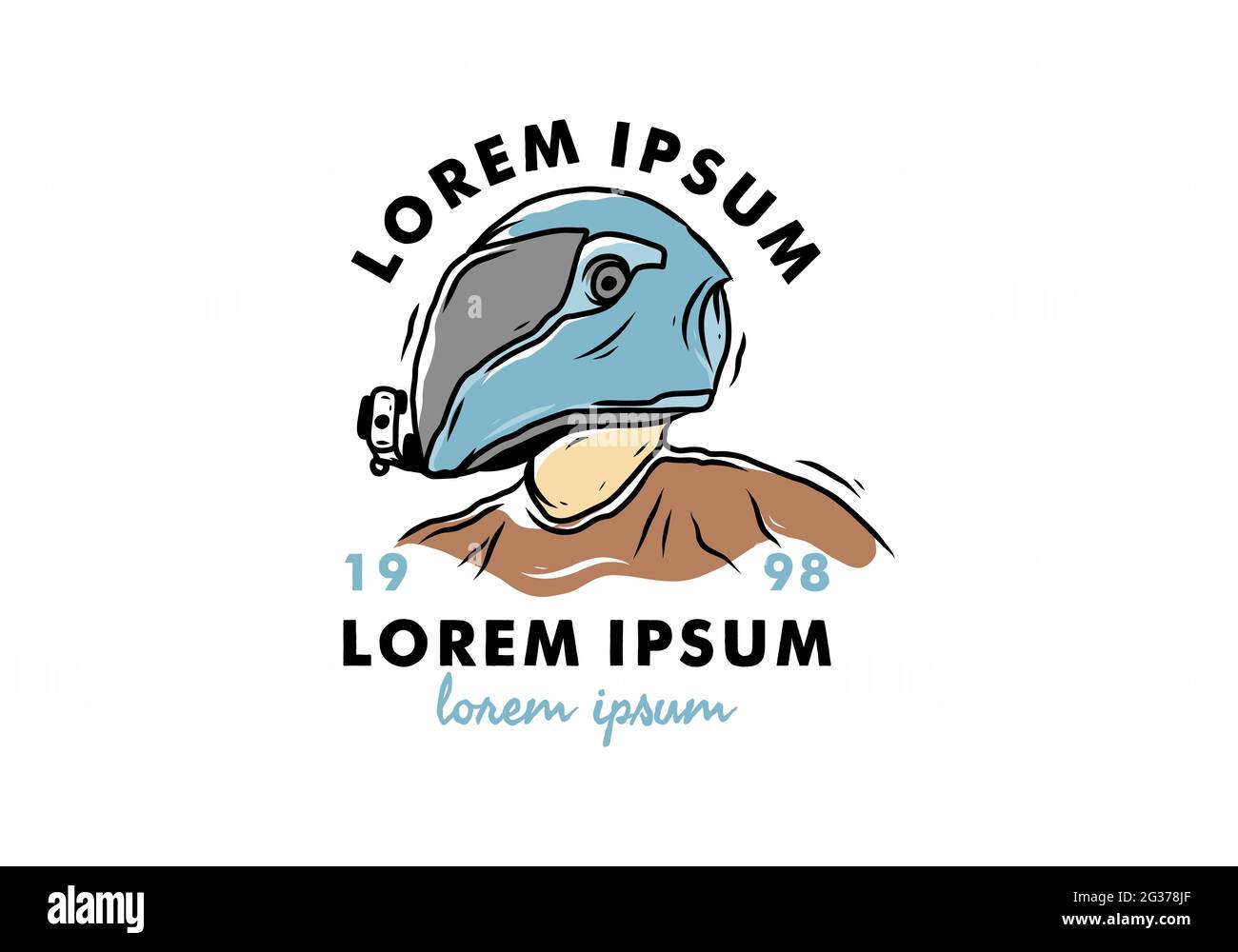 Full face helmet motovlog illustration drawing design Stock Vector ...