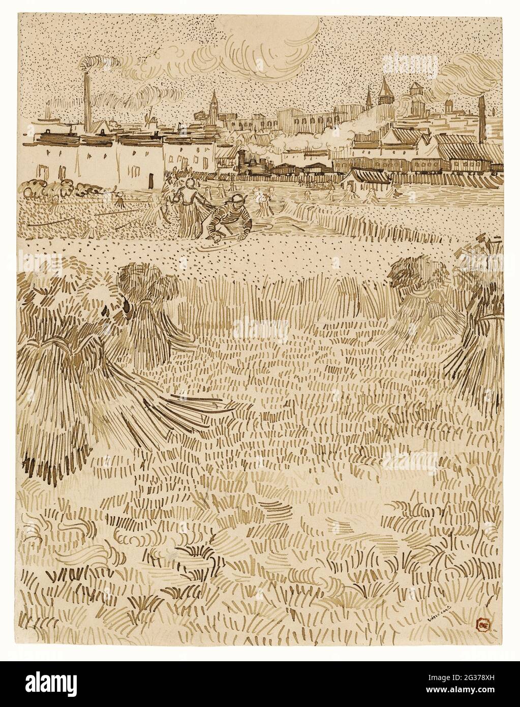 Arles: View from the Wheatfields (1888) by Vincent Van Gogh Stock Photo ...