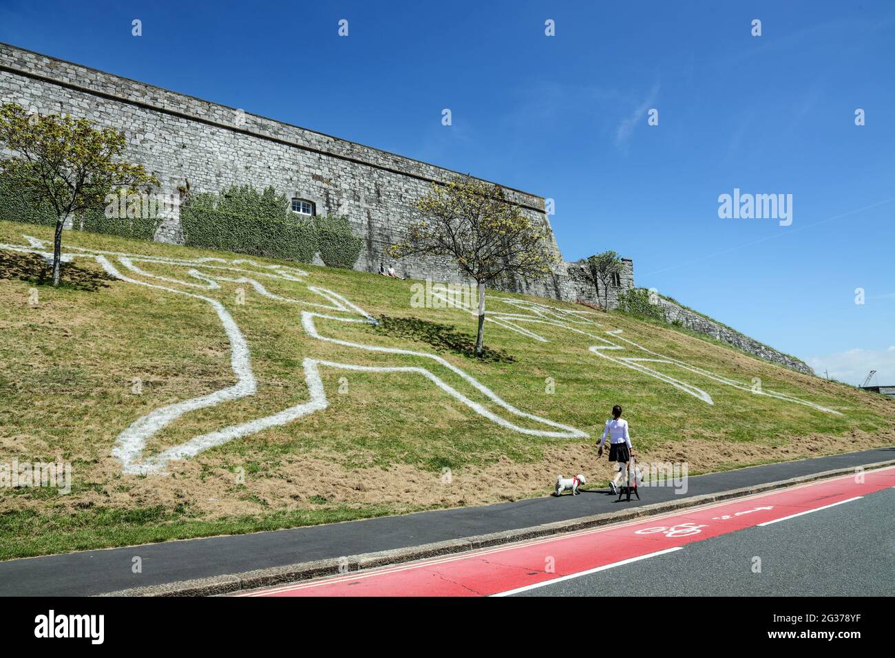 A painting of the legendary figures of Gogmagog and Corineus on the ...