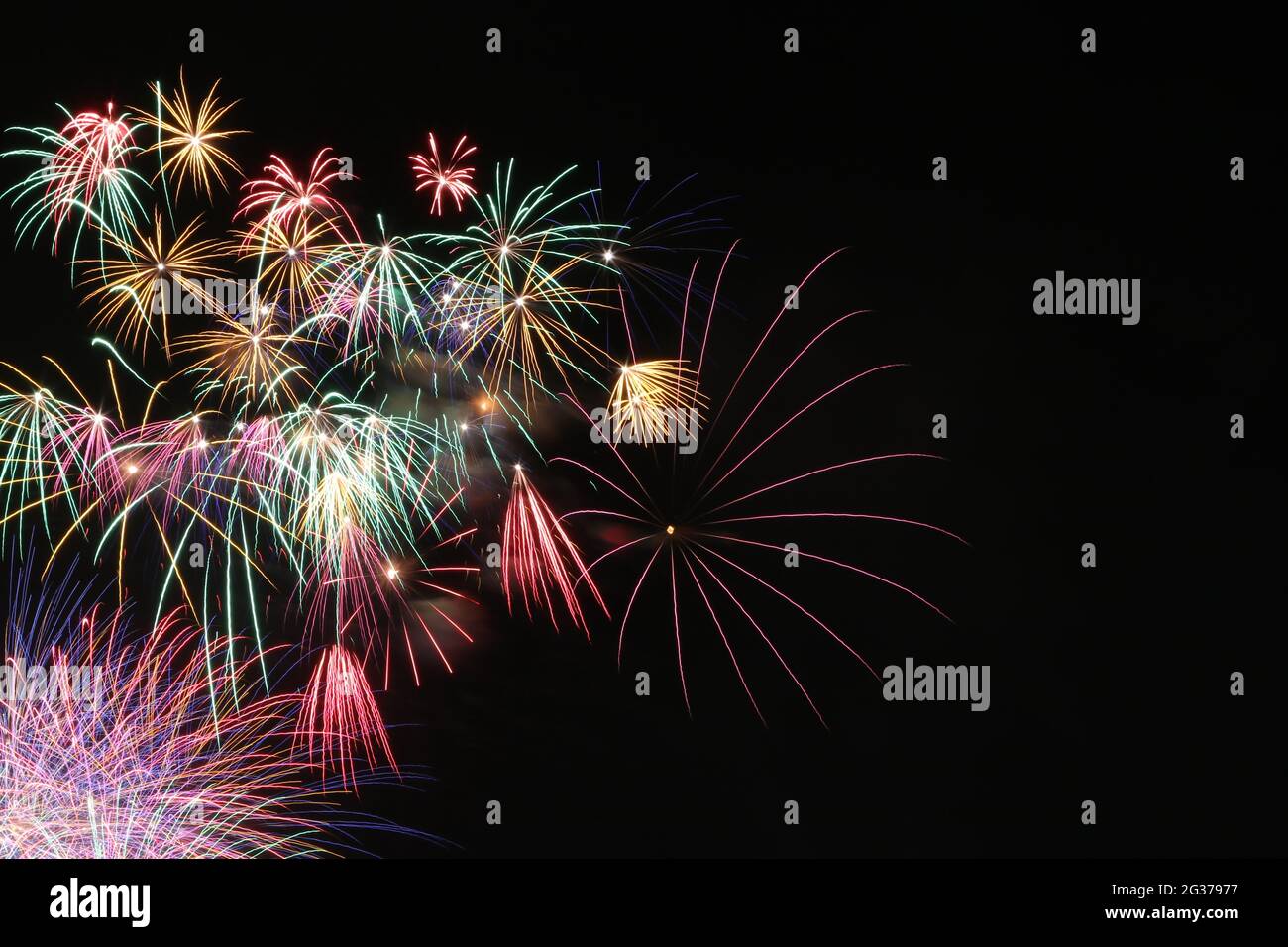 Fireworks exploding during a Fireworks Festival, Tokyo, Japan Stock ...