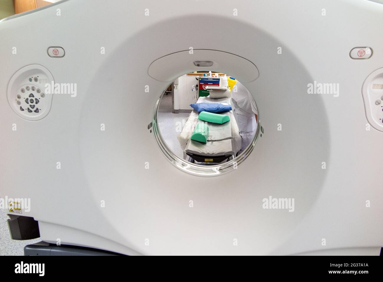 Hospital X-Ray machine and table without people, machine for magnetic ...