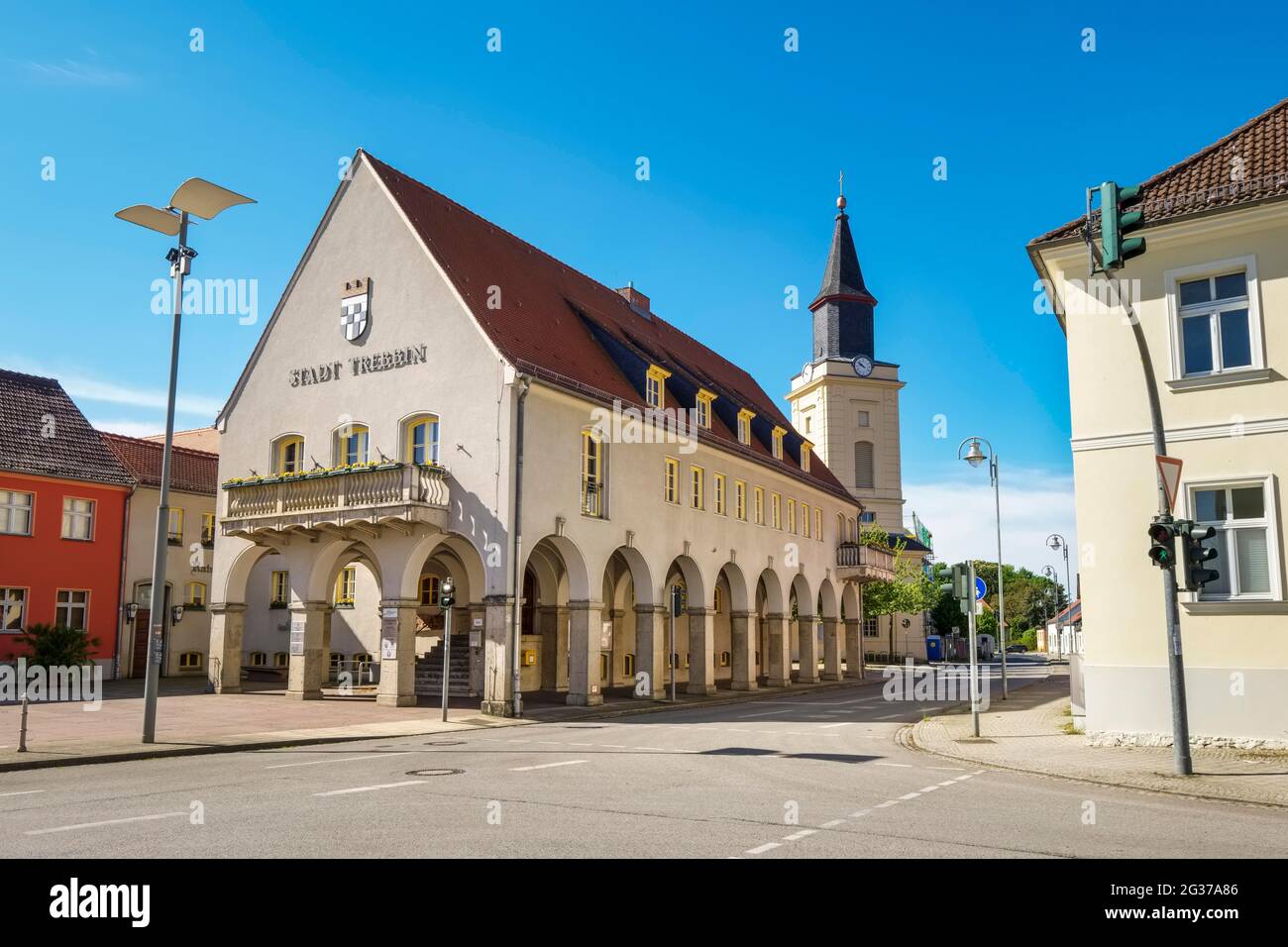 Trebbin City Hall, Teltow-Flaeming County, Brandenburg, Germany Stock ...