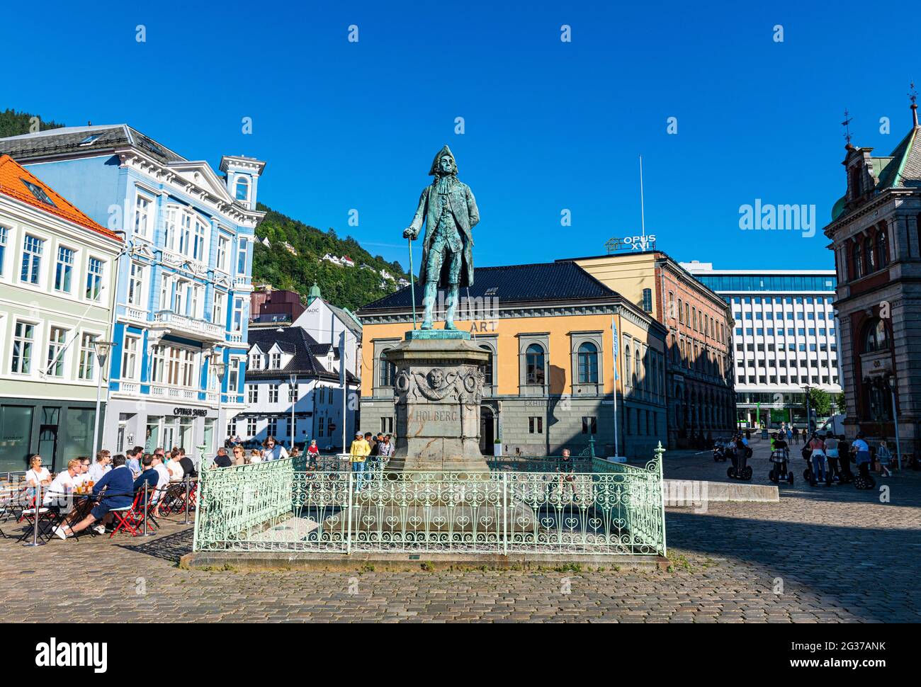 Ludwig Holberg statue, Unesco world heritage site, Bergen, Norway Stock ...