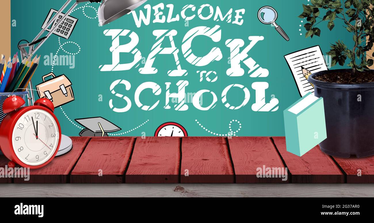 Welcome back school chalkboard background hi-res stock photography and ...