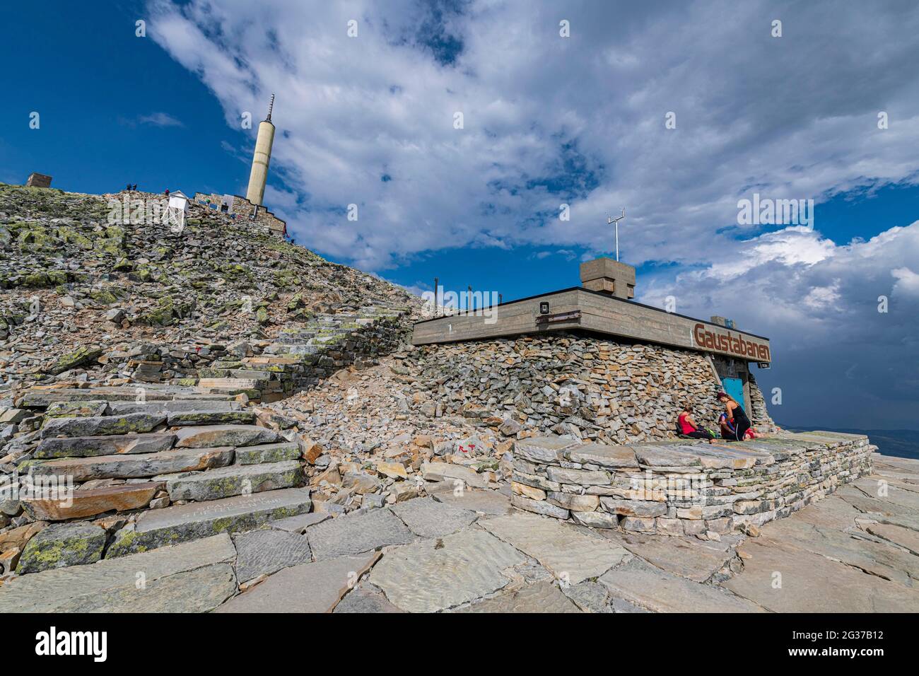 Summit installation on Gausta or Gaustatoppen highest mountain in ...