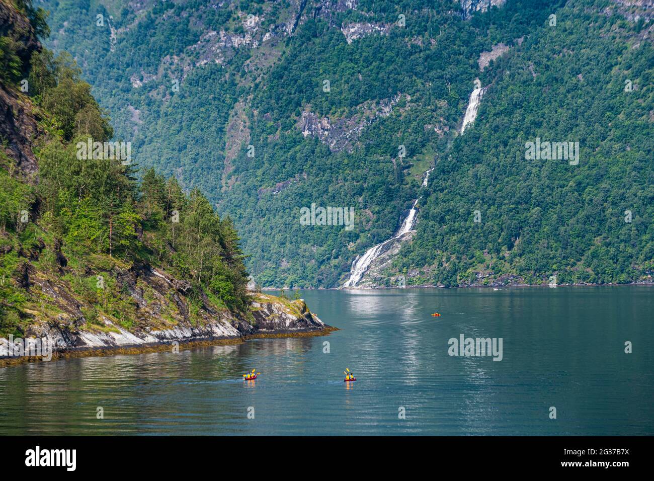 Kayakers in Geirangerfjord, Sunmore, Norway Stock Photo - Alamy