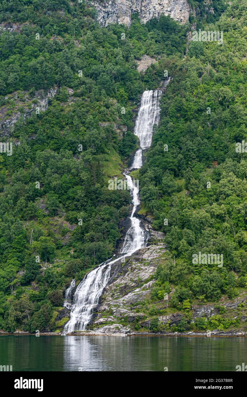 Waterfall in Geirangerfjord, Sunmore, Norway Stock Photo - Alamy
