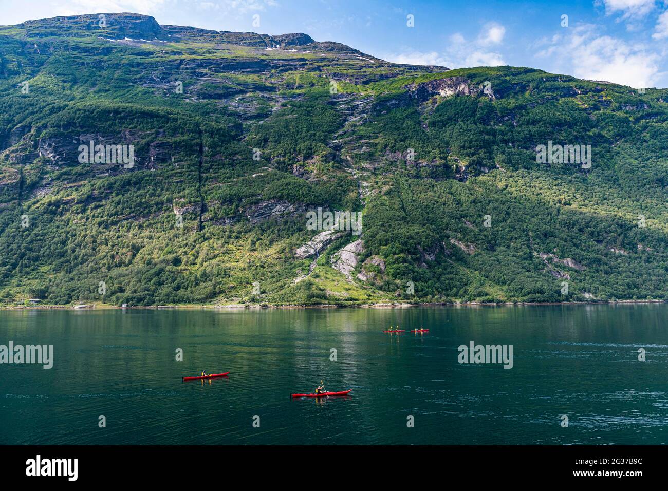 Kayakers in Geirangerfjord, Sunmore, Norway Stock Photo - Alamy