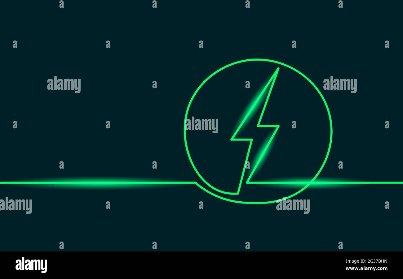 Continuous line art green energy concept. Sustainable power storage ...