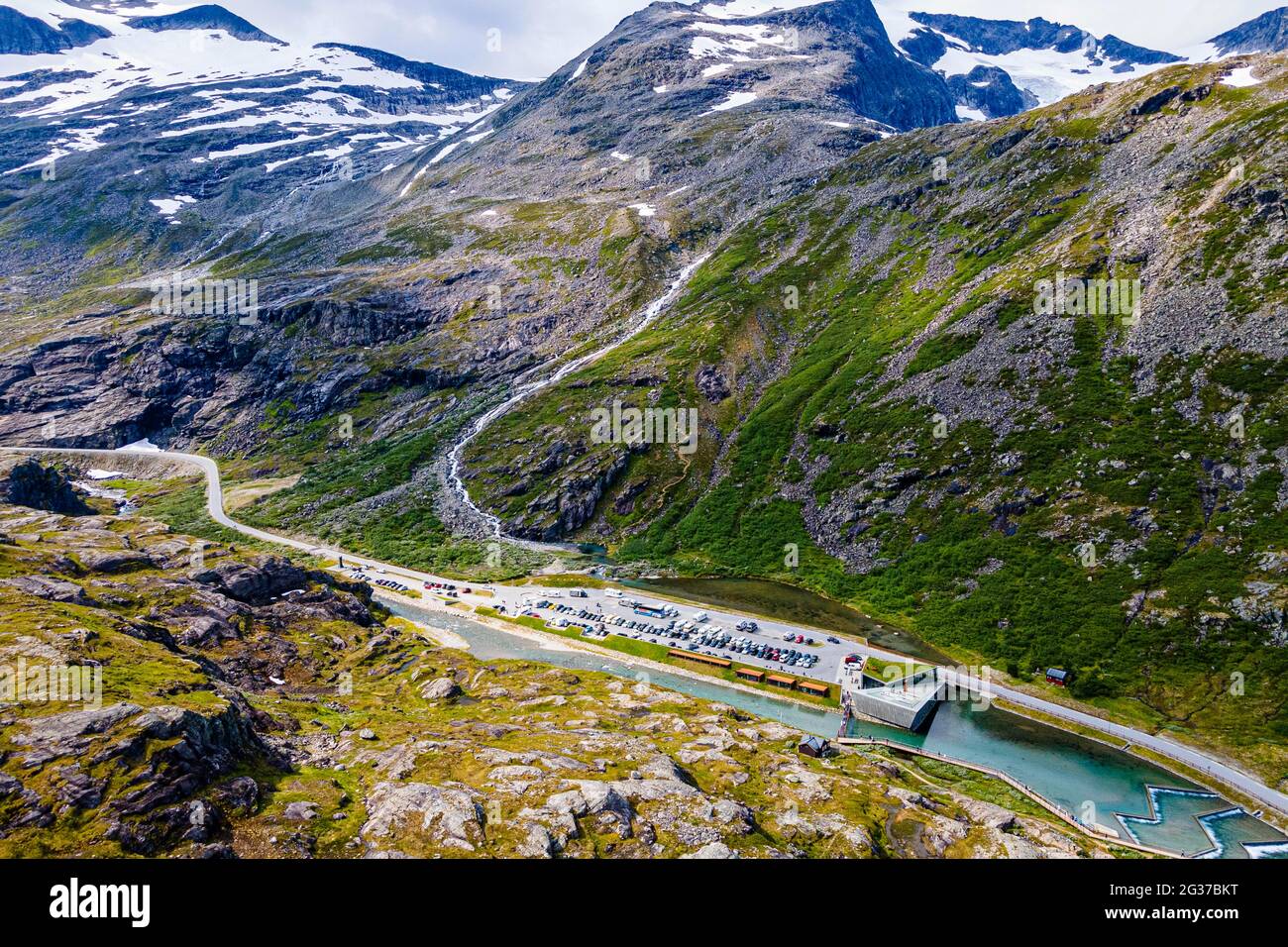 Trollstigen mountain road from the air, Norway Stock Photo - Alamy