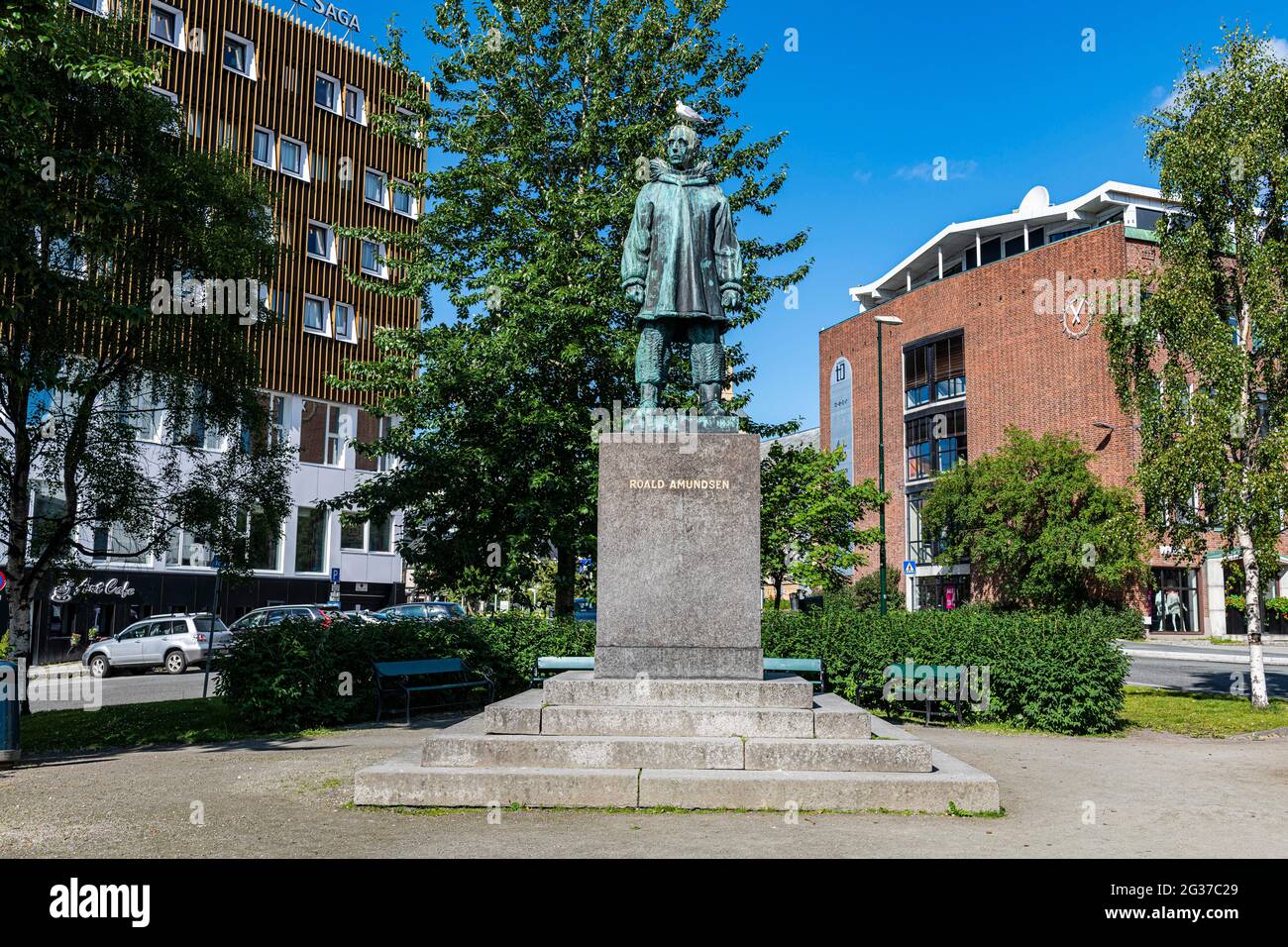 Roald Amundsen monument, Tromso, Norway Stock Photo - Alamy