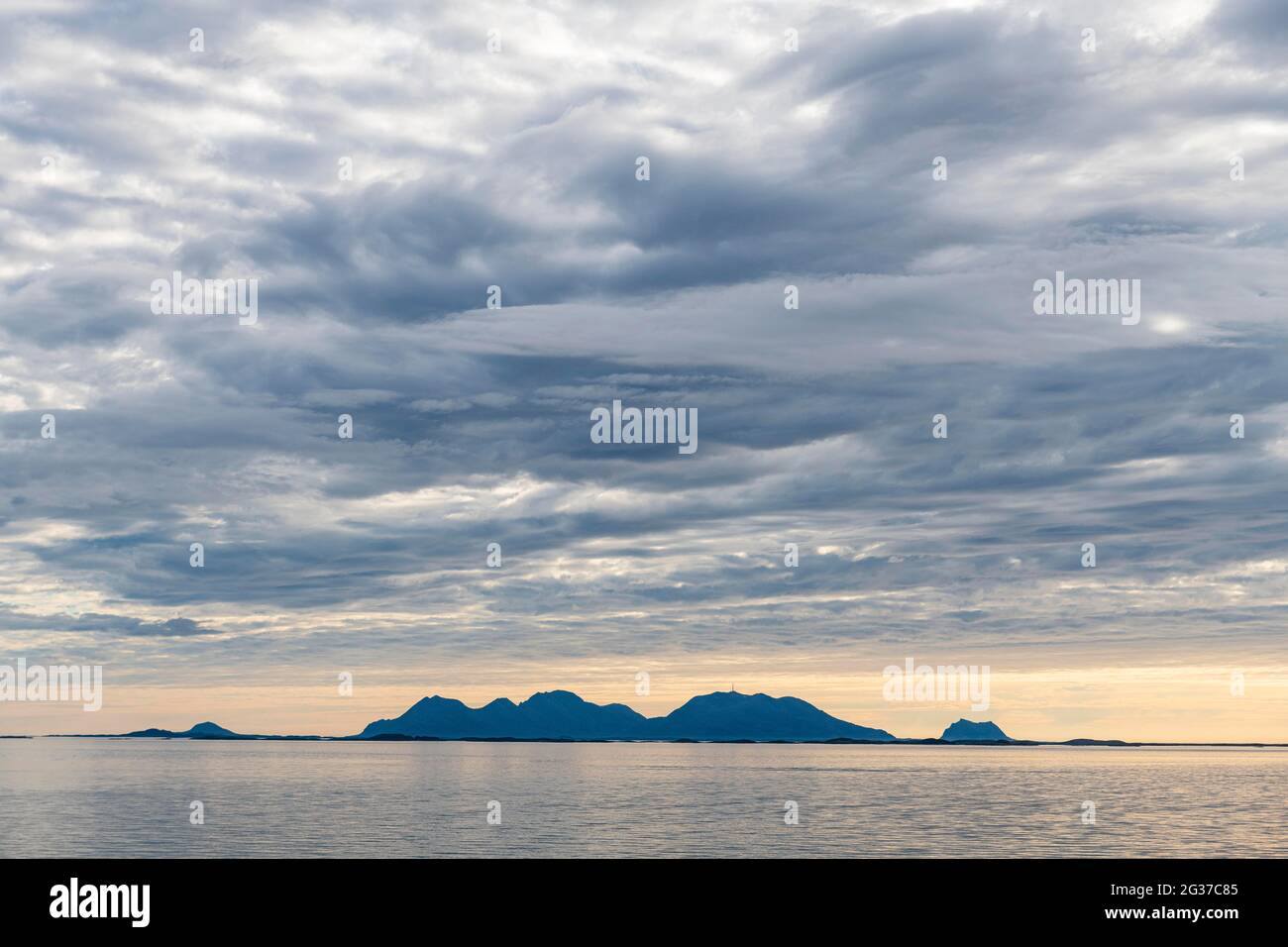 Silhouette of the Unesco world heritage site, the Vega Archipelago ...
