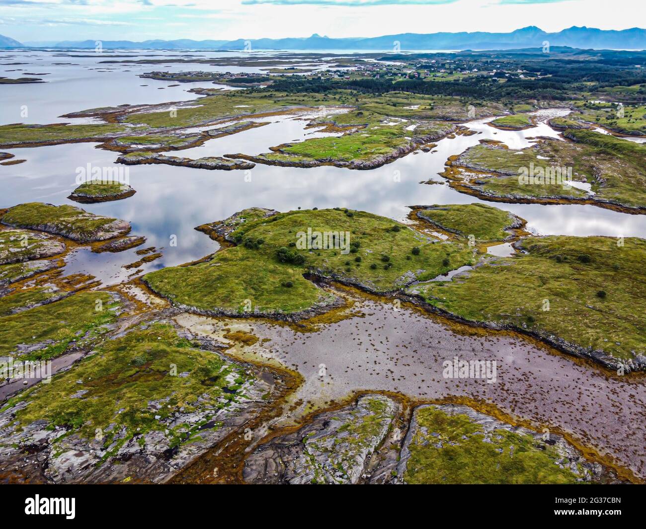 Aerial of the rugged coastline of the Unesco world heritage site, the ...