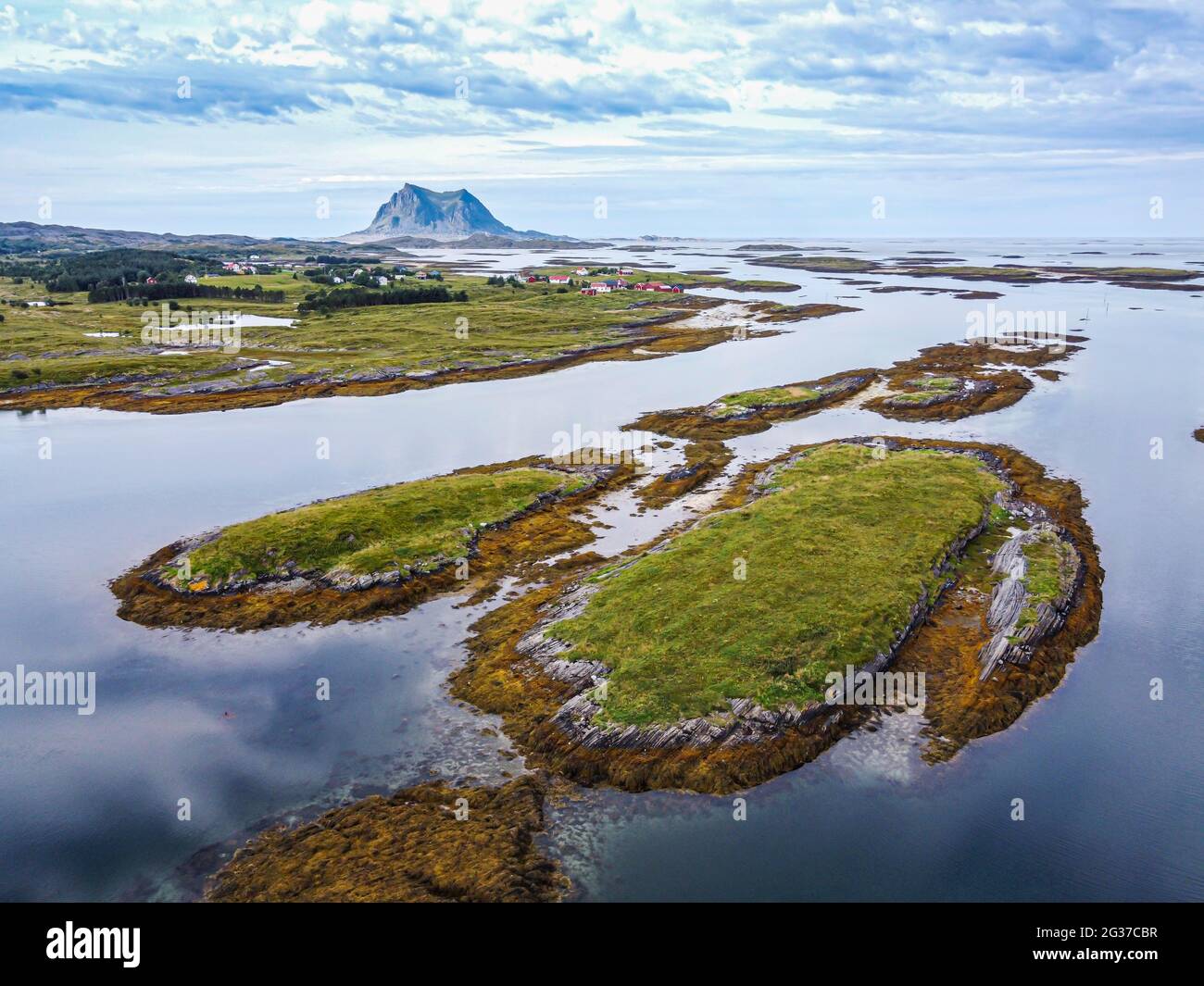 Aerial of the rugged coastline of the Unesco world heritage site, the ...