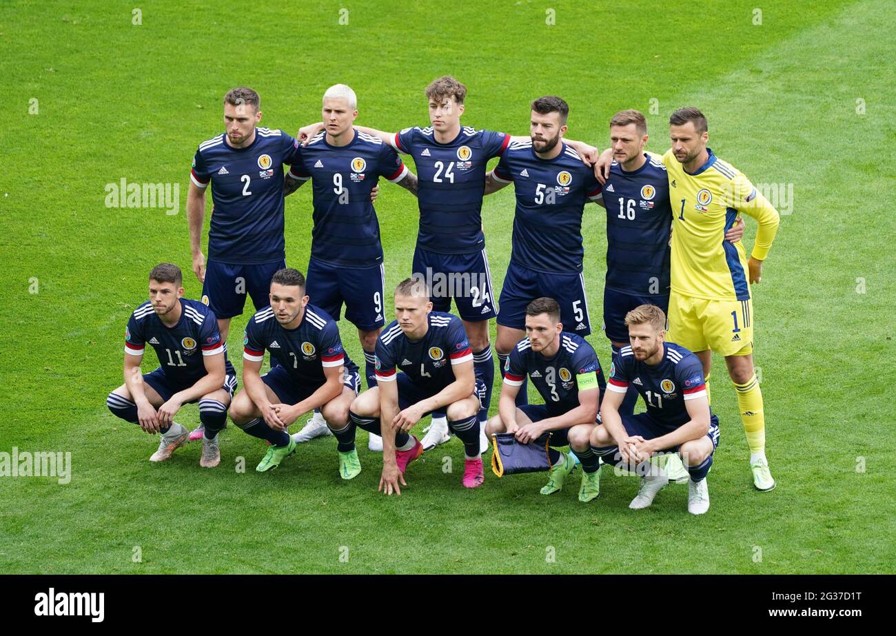 Scotland line up before the UEFA Euro 2020 Group D match at Hampden ...