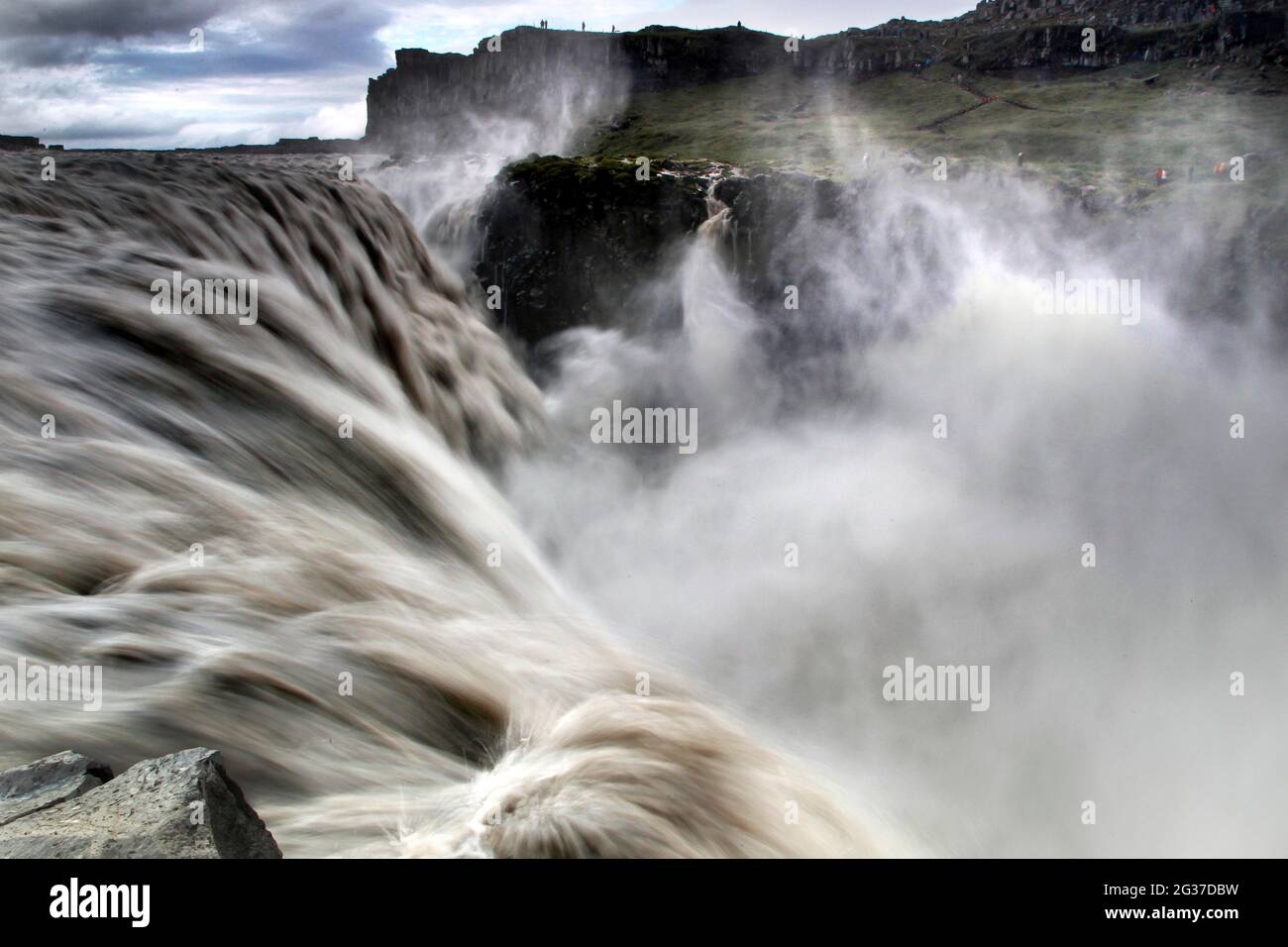 Waterfall, Spray, Break-off edge, Dettifoss, North Iceland, Highland ...