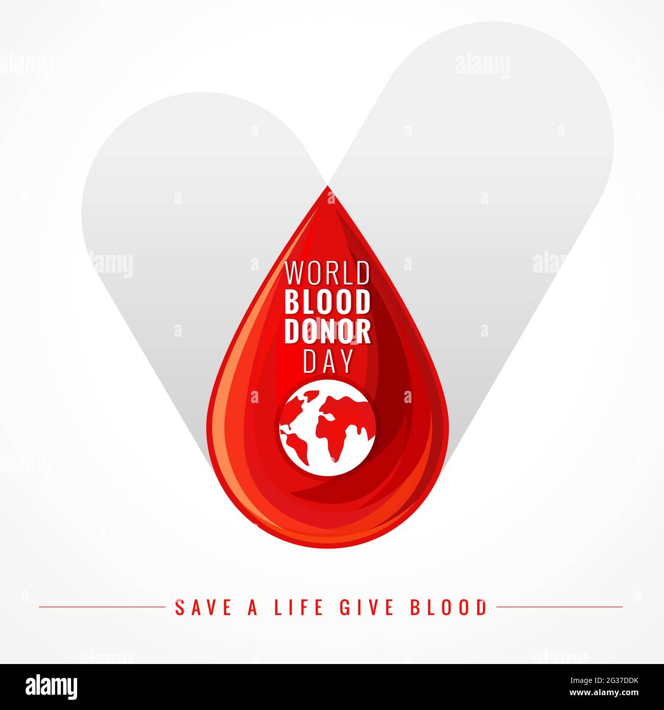 World blood donor day, map and lettering. Vector illustration of Donate ...