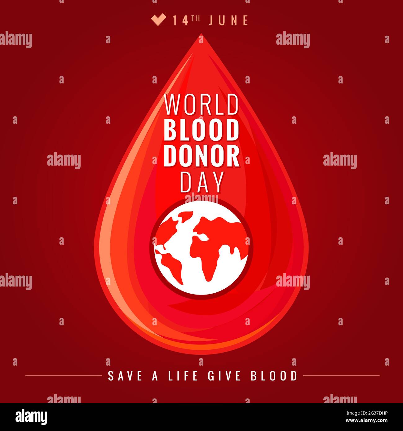 World blood donor day, map and lettering. Vector illustration of Donate ...