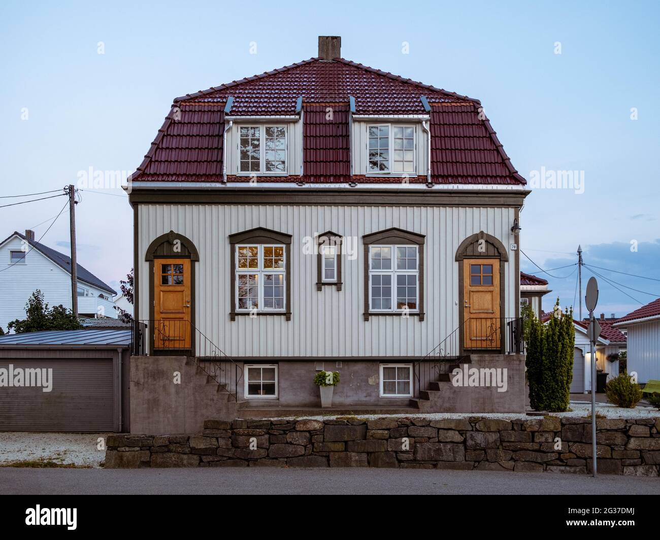Traditional Norwegian town house, Stokkaveien, Stavanger, Norway Stock ...