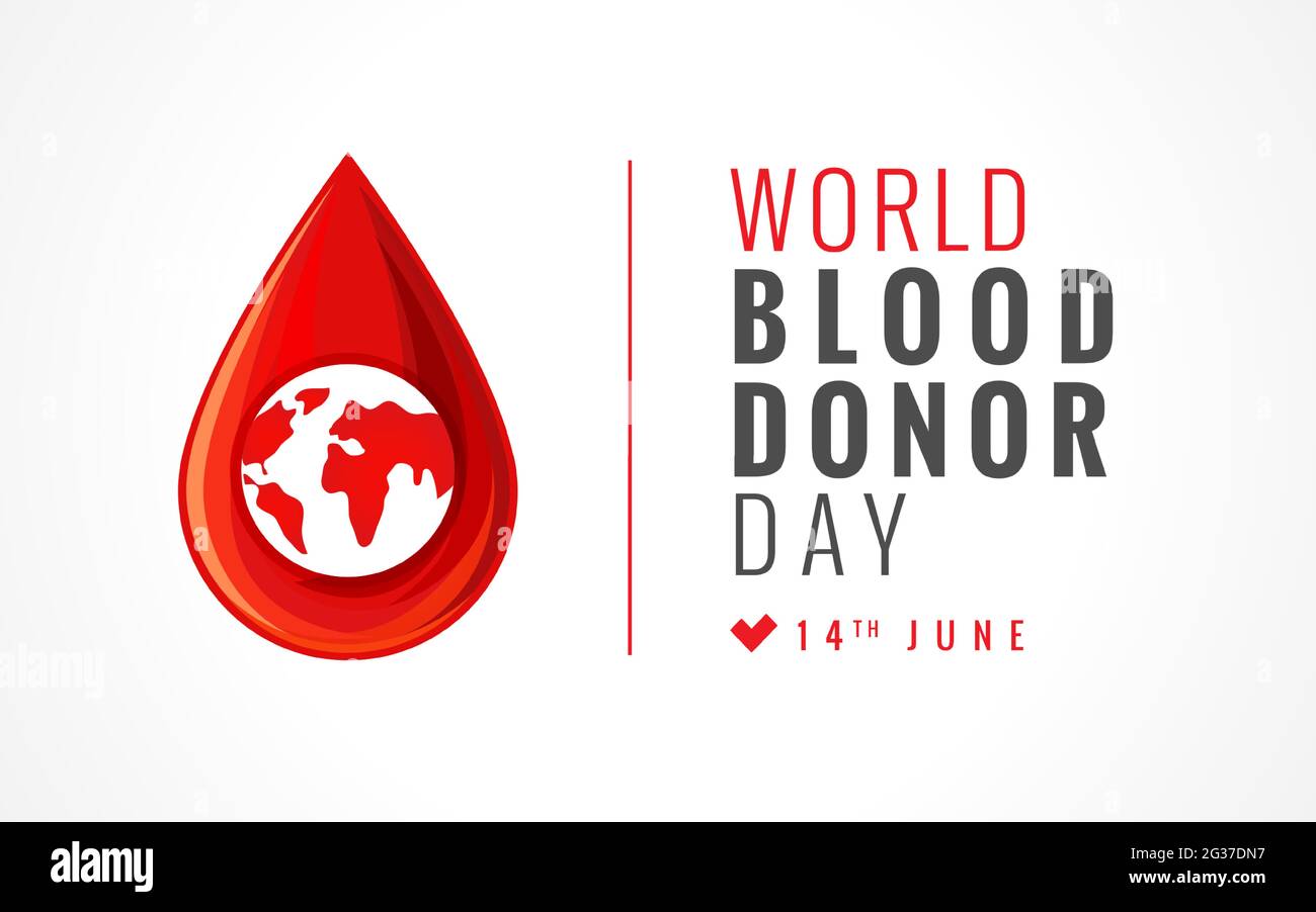 World blood donor day, map and lettering. Vector illustration of Donate ...