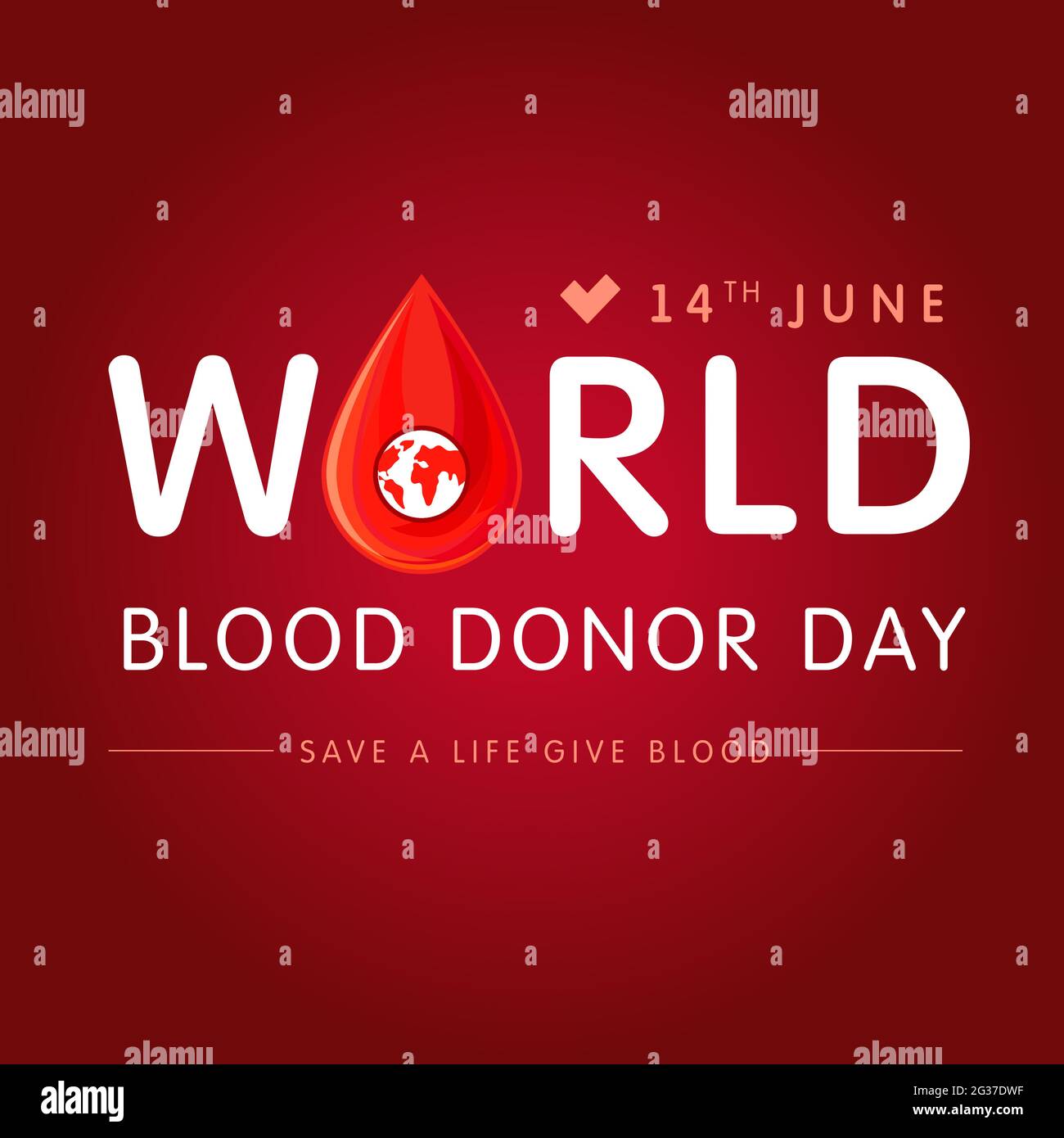 World blood donor day, map and lettering. Vector illustration of Donate ...