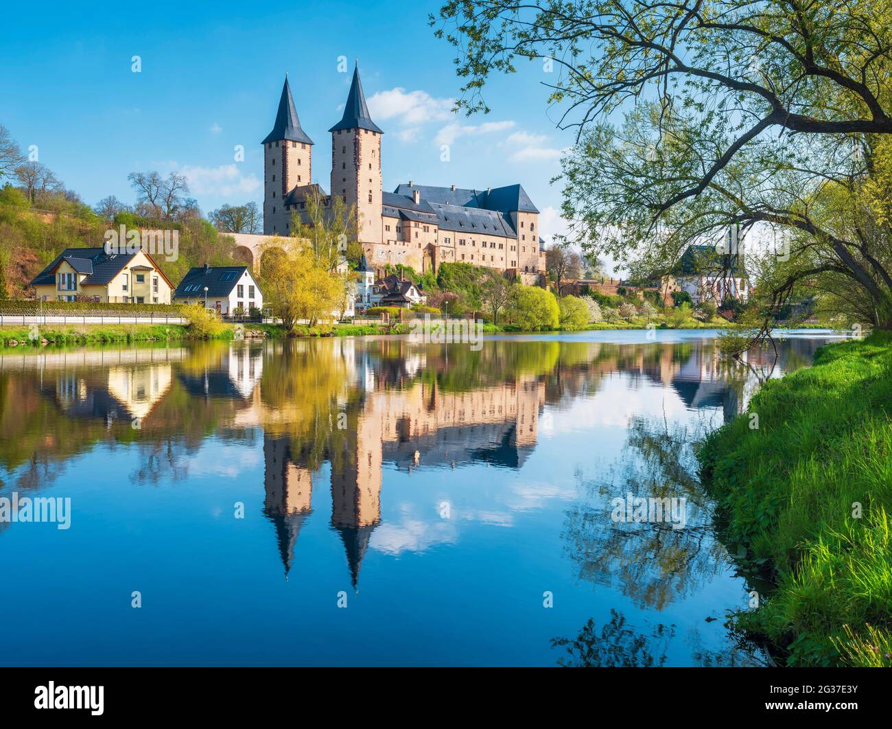 Castle Rochlitz, St. Peter's Church, Zwickauer Mulde river, Rochlitz ...
